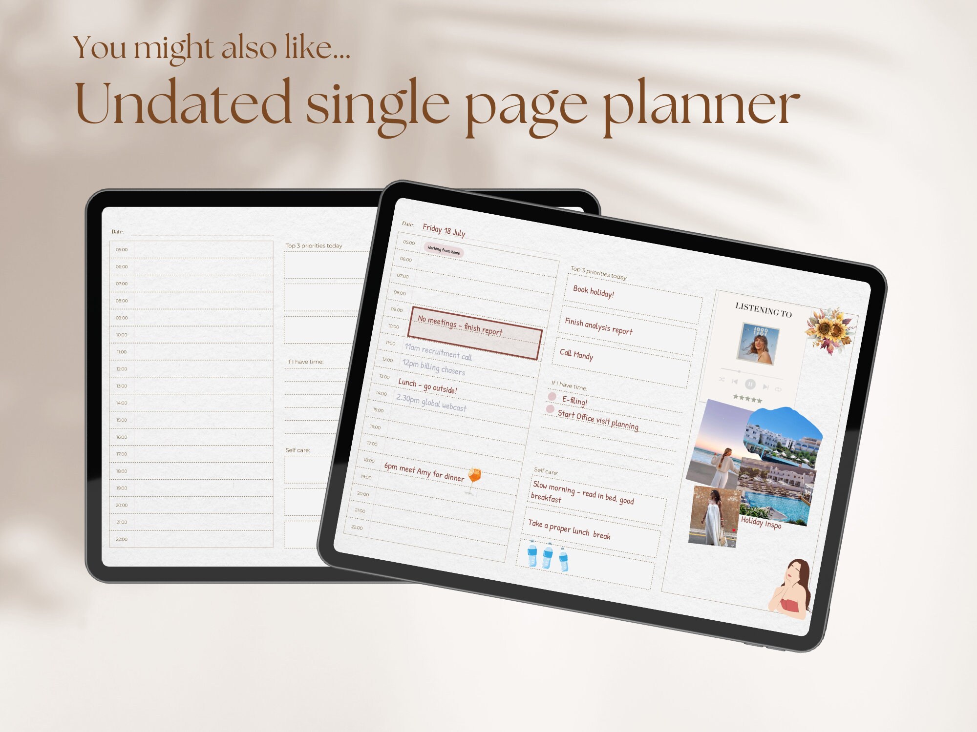 Undated Single Page Planner Widget Board Daily Vision Board Instant ...