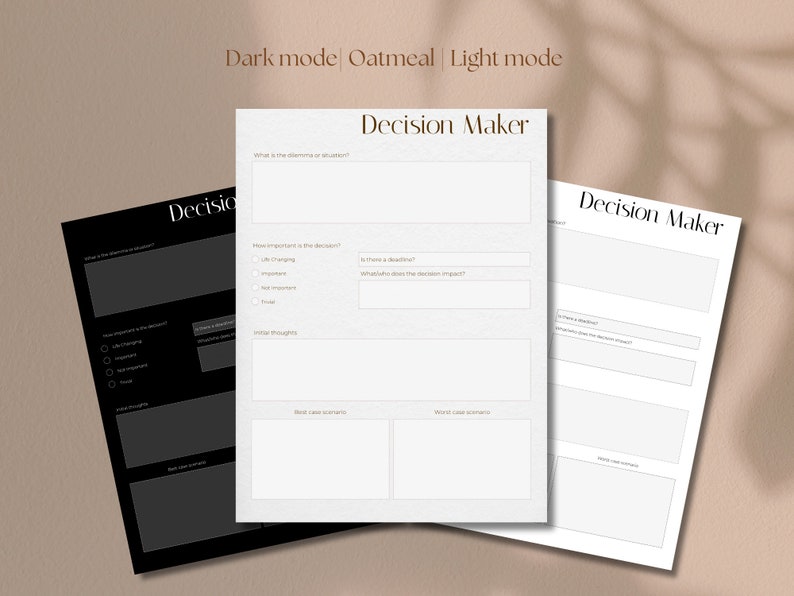 Decision Making Template Decision Matrix for Work Planning Pros and ...