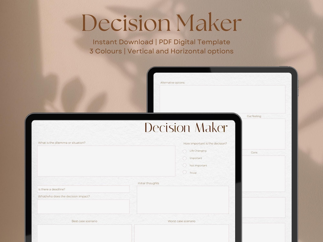 Decision Making Template Decision Matrix for Work Planning Pros and ...