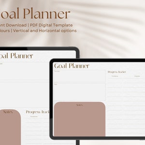Goal Planner for Self Development Goal Setting Digital Template ...