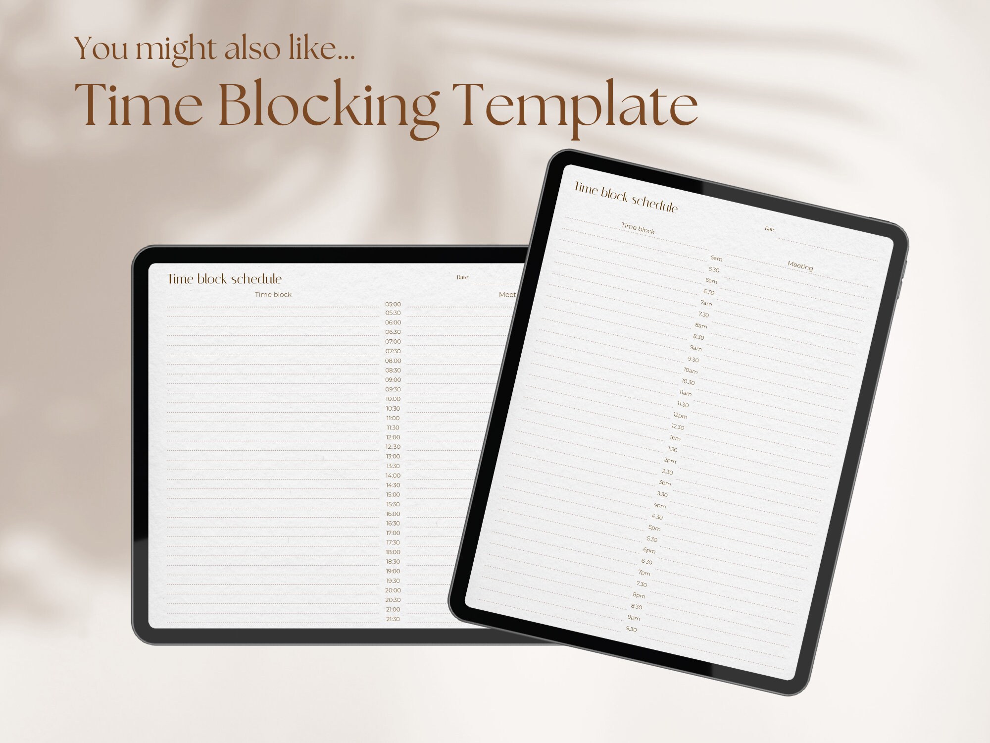 Work Week Time Blocking Planner for Meeting Planning Activity Tracker ...