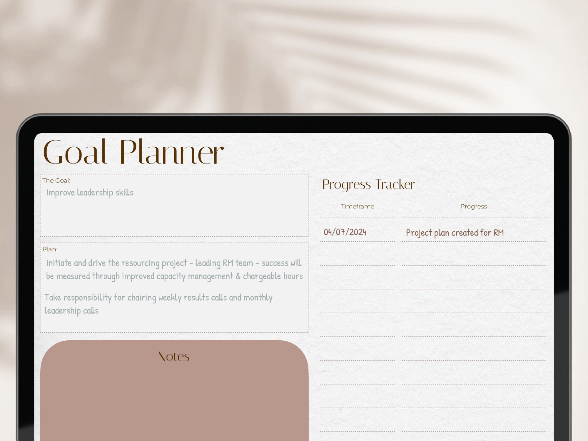 Goal Planner for Self Development Goal Setting Digital Template ...