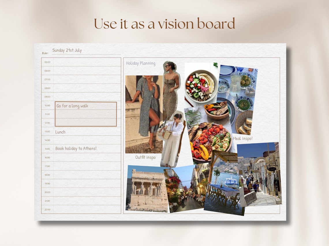 Undated Single Page Planner Widget Board Daily Vision Board Instant ...