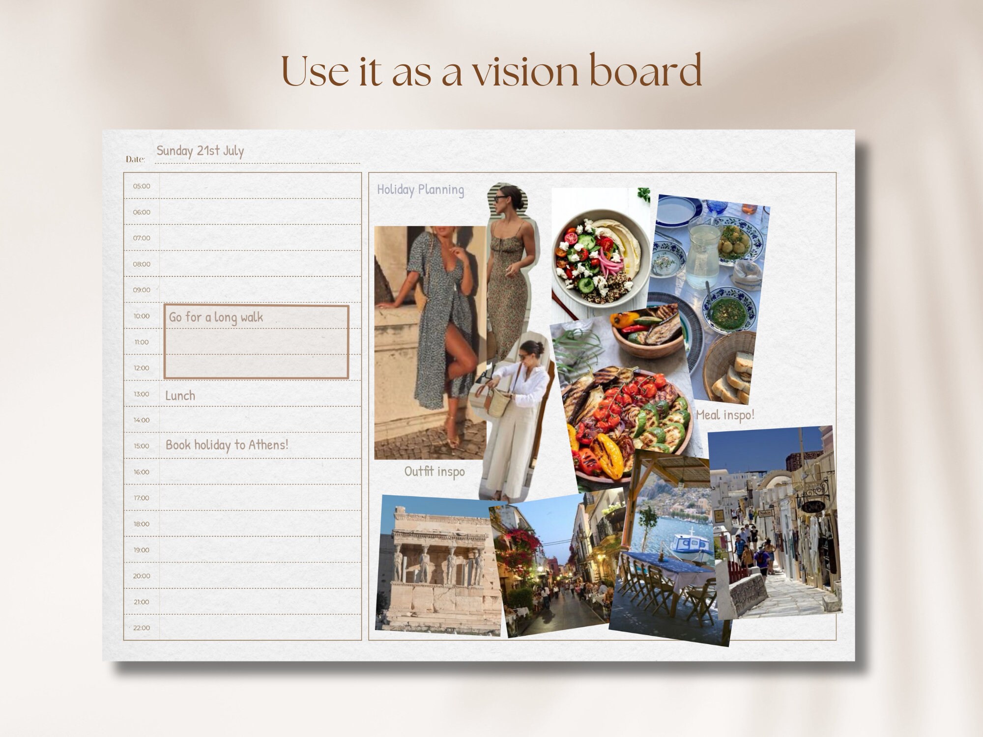 Undated Single Page Planner Widget Board Daily Vision Board Instant ...