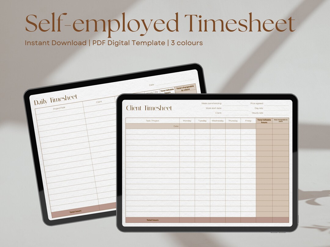 Digital Timesheet Template for Consultants Time Charging Tracker Self ...