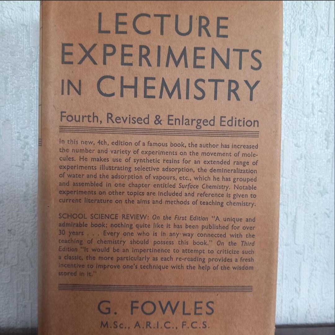 Rare Antique Chemistry Textbook 'lecture Experiments in Chemistry ...