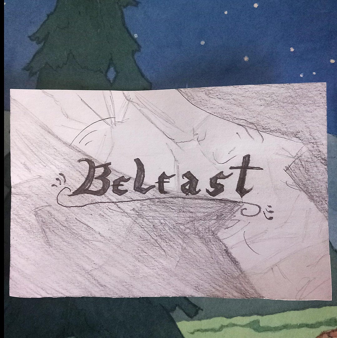 Belfast Calligraphy Hand Lettering Art, Original One of A Kind Gothic ...