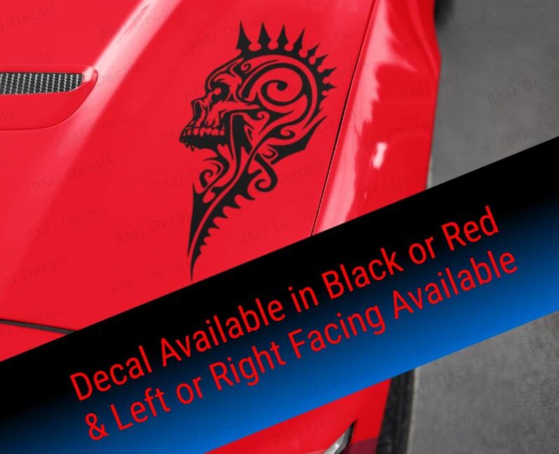 Skull Decal, Vinyl Skull Decal, Tribal Skull Car Window Sticker, Vinyl ...