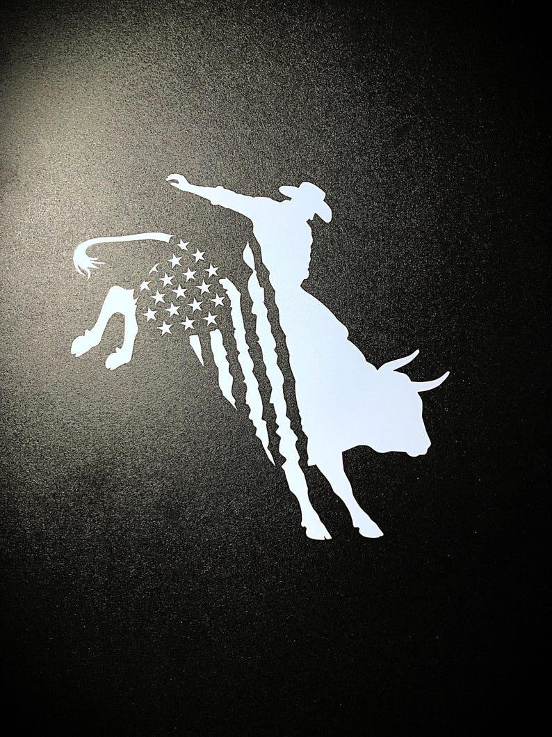 Bull Rider Decal, Bull Riding Car Sticker, Rodeo Bull Rider Decal ...