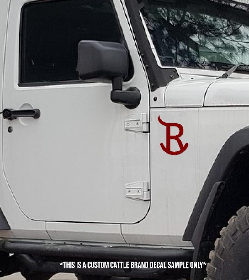 Cattle Brand Decal, Custom Cattle Brand Stickers, Custom Ranch Brand ...