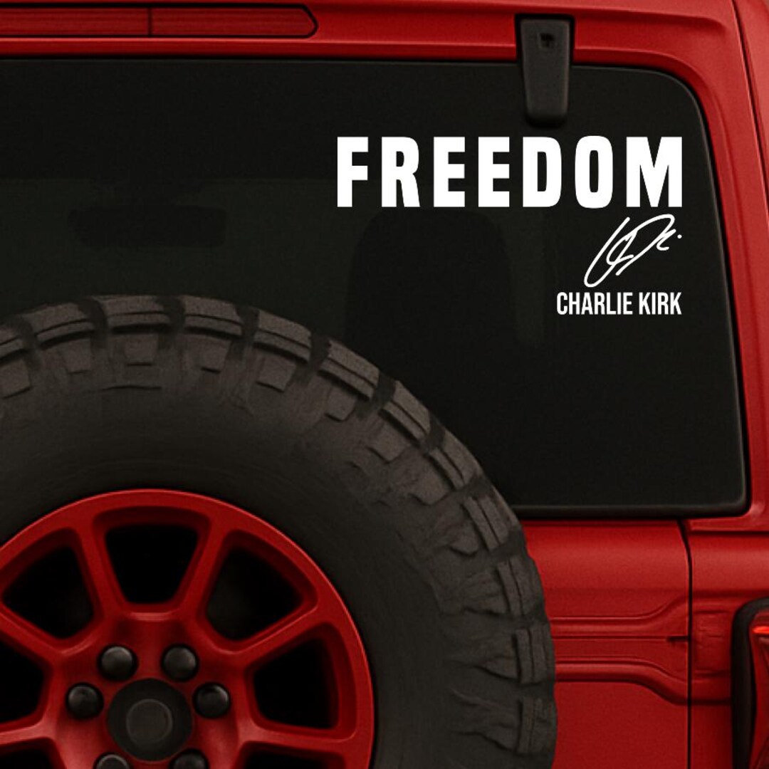 Freedom Signature Decal, Freedom Charlie Kirk Decal, Freedom Decal ...