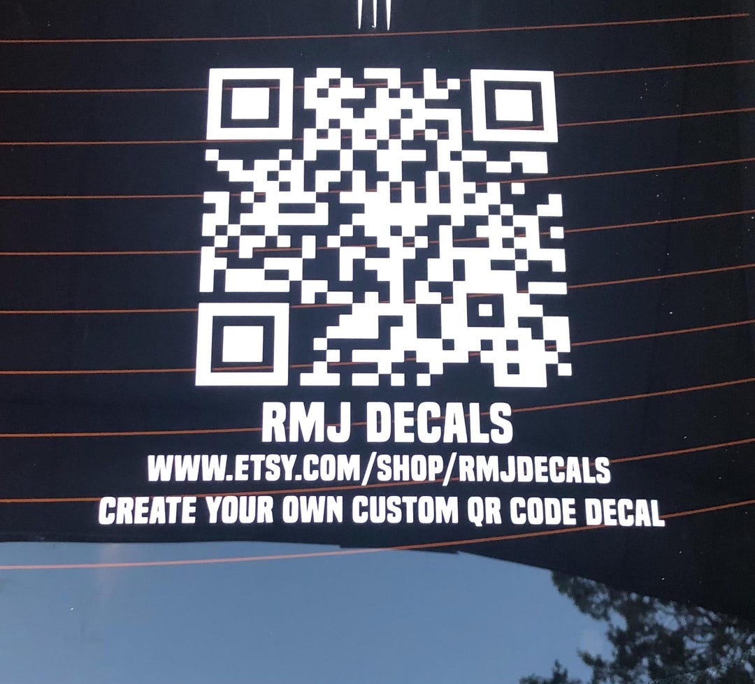 Custom QR Code Decal, Business QR Code Decal Sticker, Custom QR Code ...