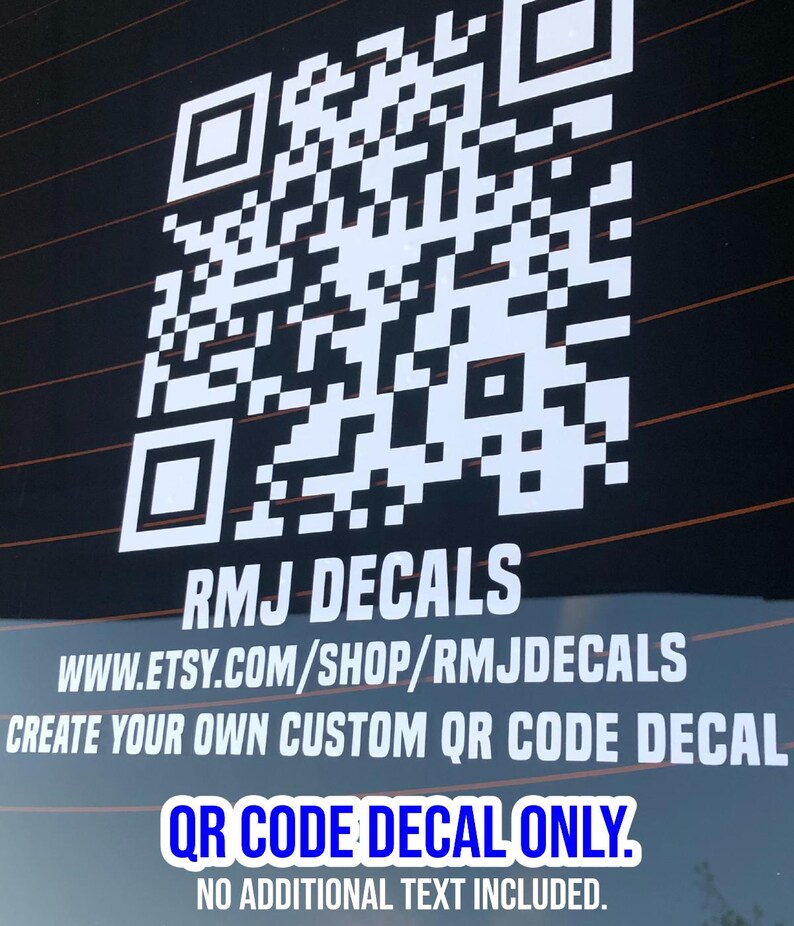 Custom QR Code Decal, Business QR Code Decal Sticker, Custom QR Code ...