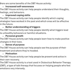 DBT House Worksheet - - Etsy