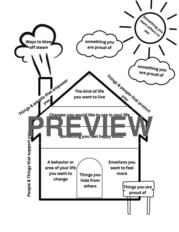 DBT House Worksheet - - Etsy