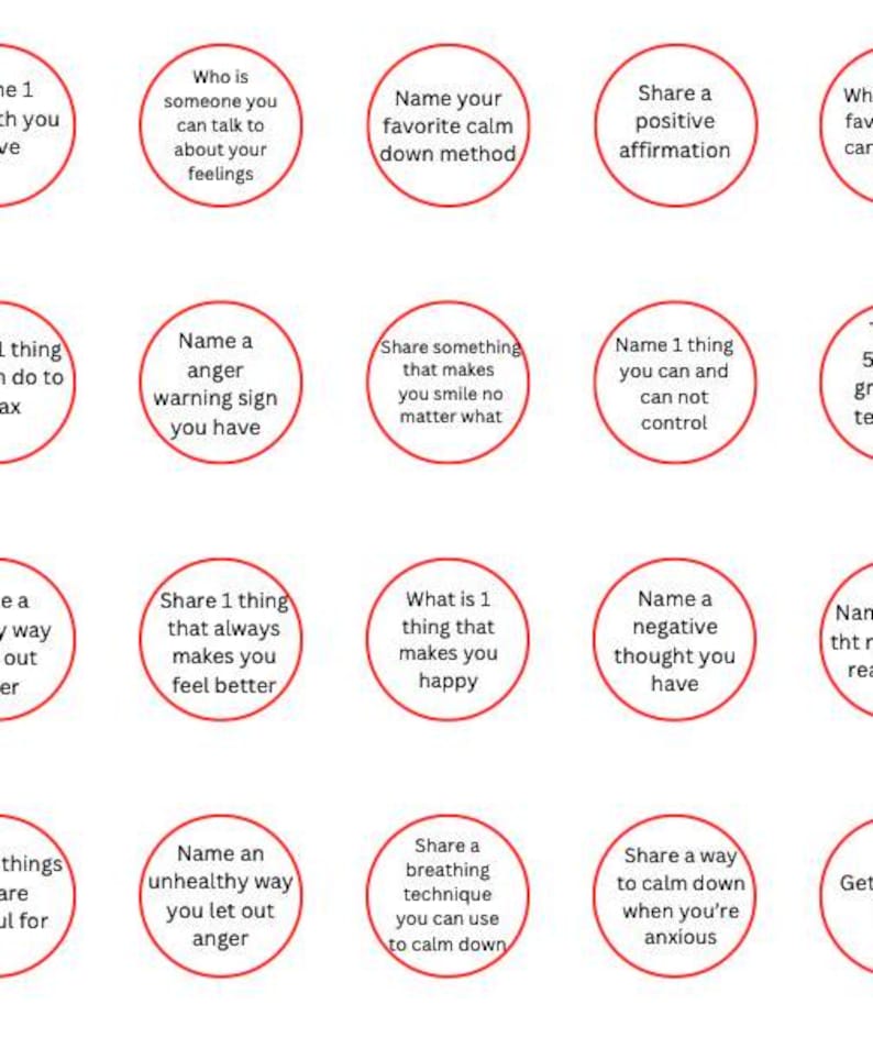 Connect Four Therapy Game Questions - Etsy