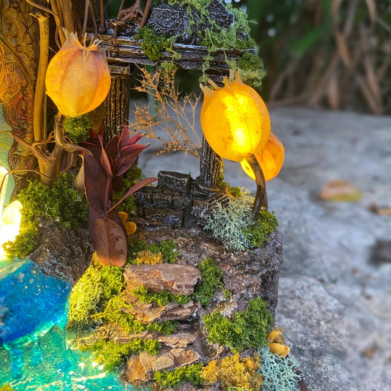 Magical Fairy Garden, Glowing Fairy House, Enchanted Forest With Stream ...