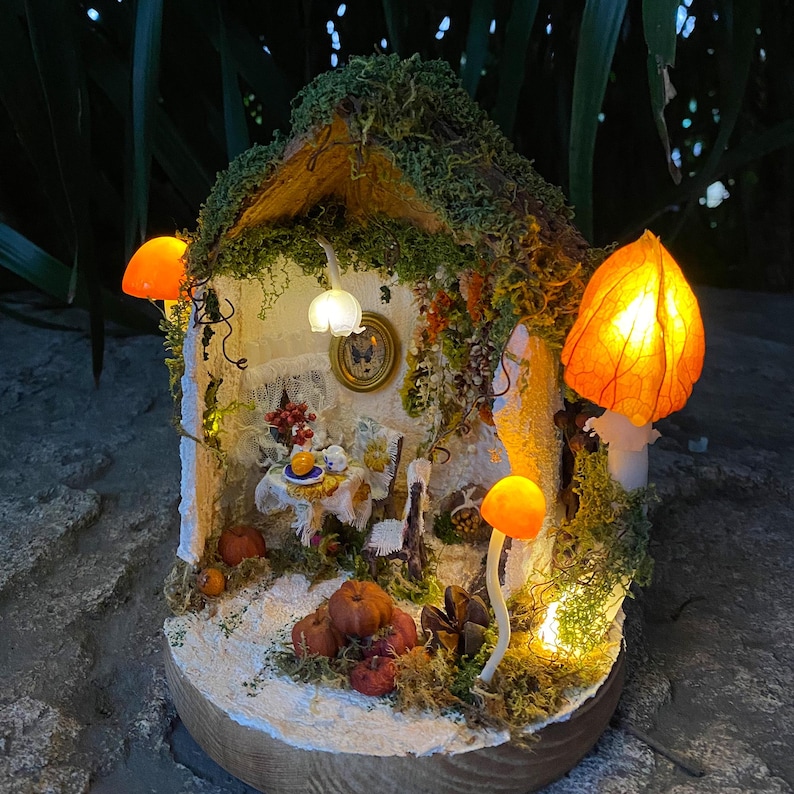 Handmade Magical Fairy House Night Light,mushroom &flower Table Lamp ...