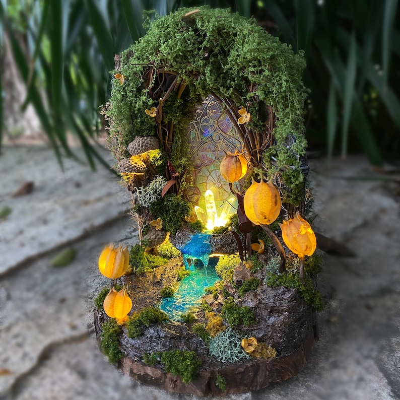 Magical Fairy Garden, Glowing Fairy House, Enchanted Forest With Stream ...