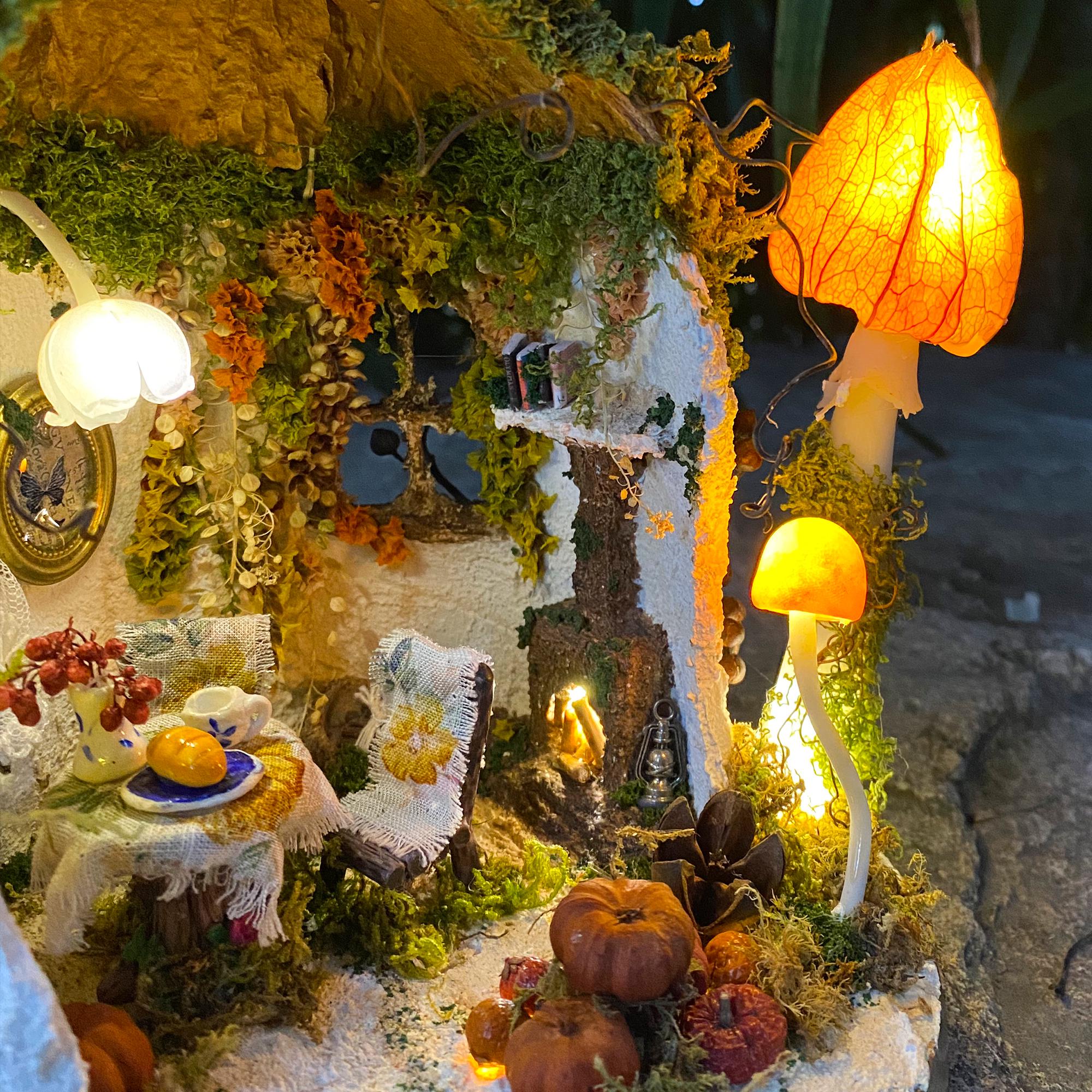 Handmade Magical Fairy House Night Light,mushroom &flower Table Lamp ...