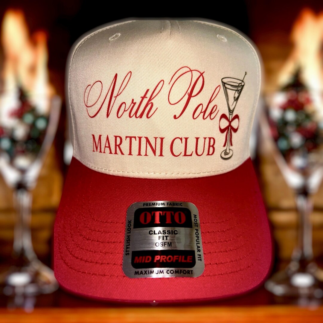 North Pole Martini Club Christmas Trucker Hat - Etsy