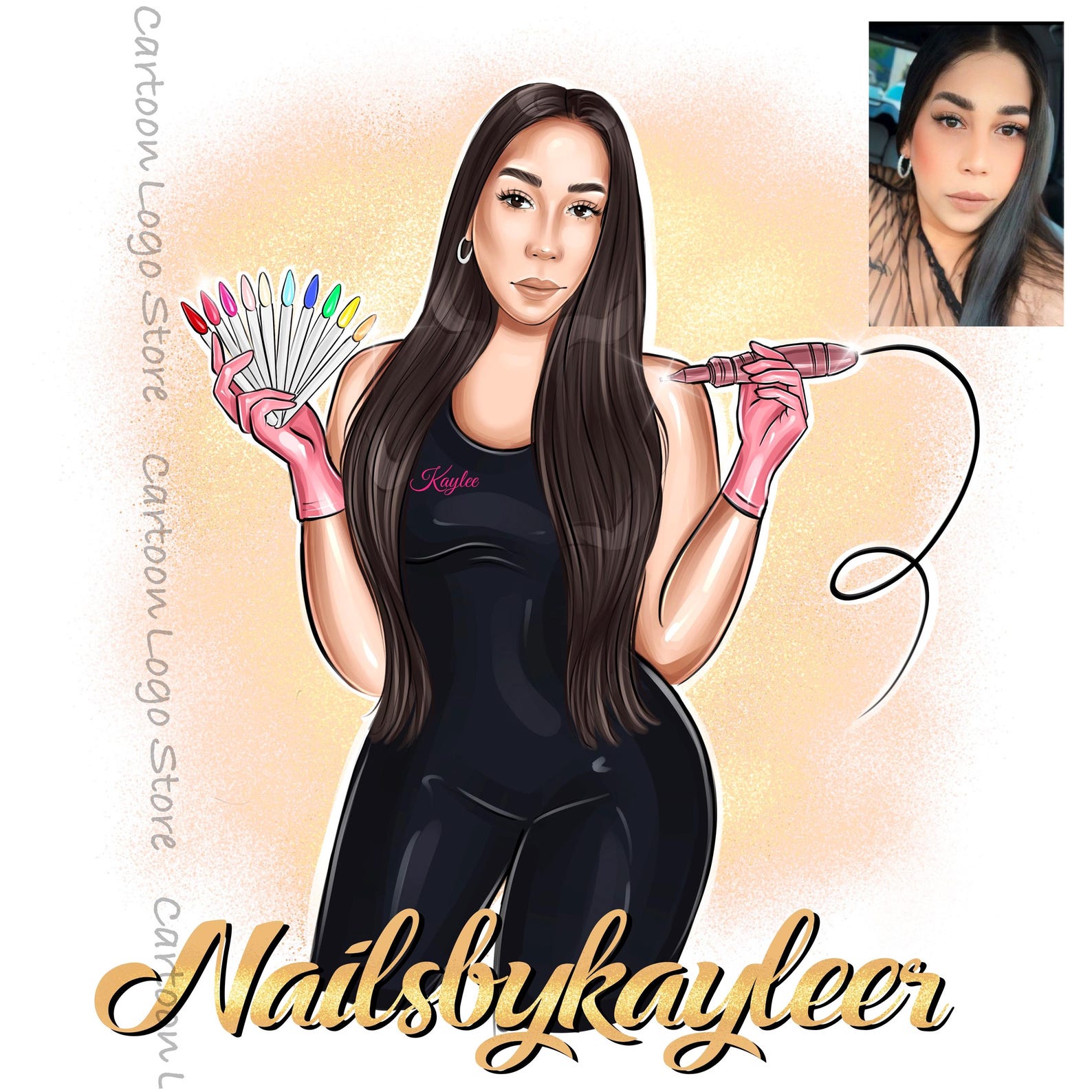 Hair Extensions Logo, Cartoon Logo Portrait, Hair Stylist Logo ...