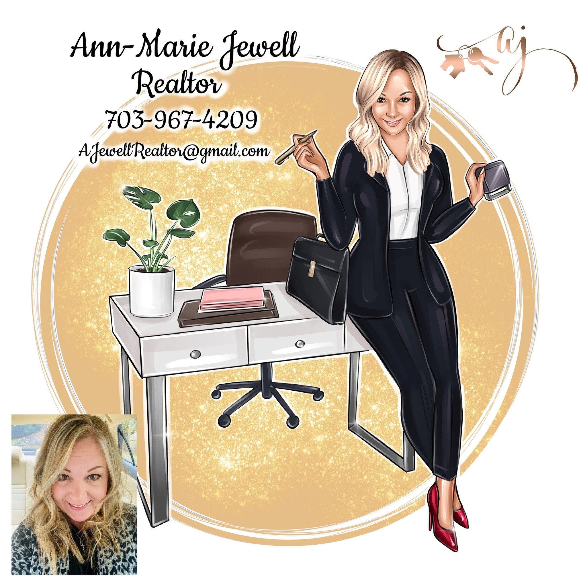 Real Estate Logo, Realtor Cartoon Logo, Broker Custom Avatar, Business ...