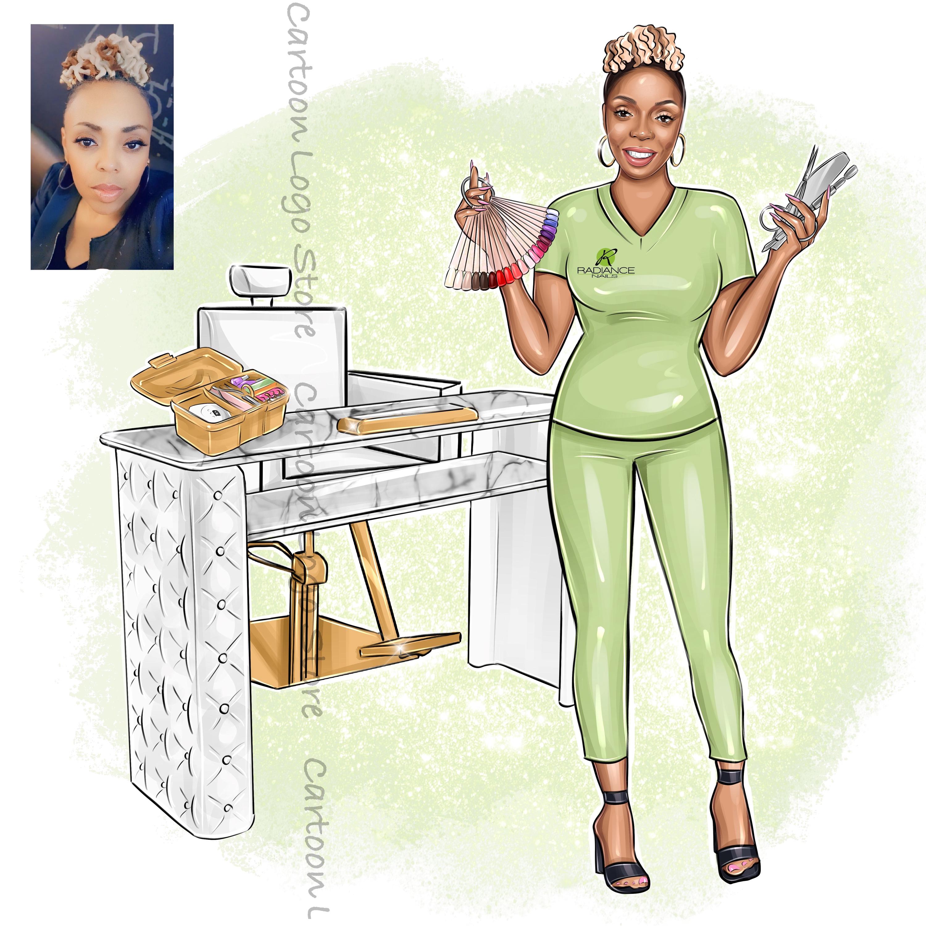 Hair Extensions Logo, Cartoon Logo Portrait, Hair Stylist Logo ...