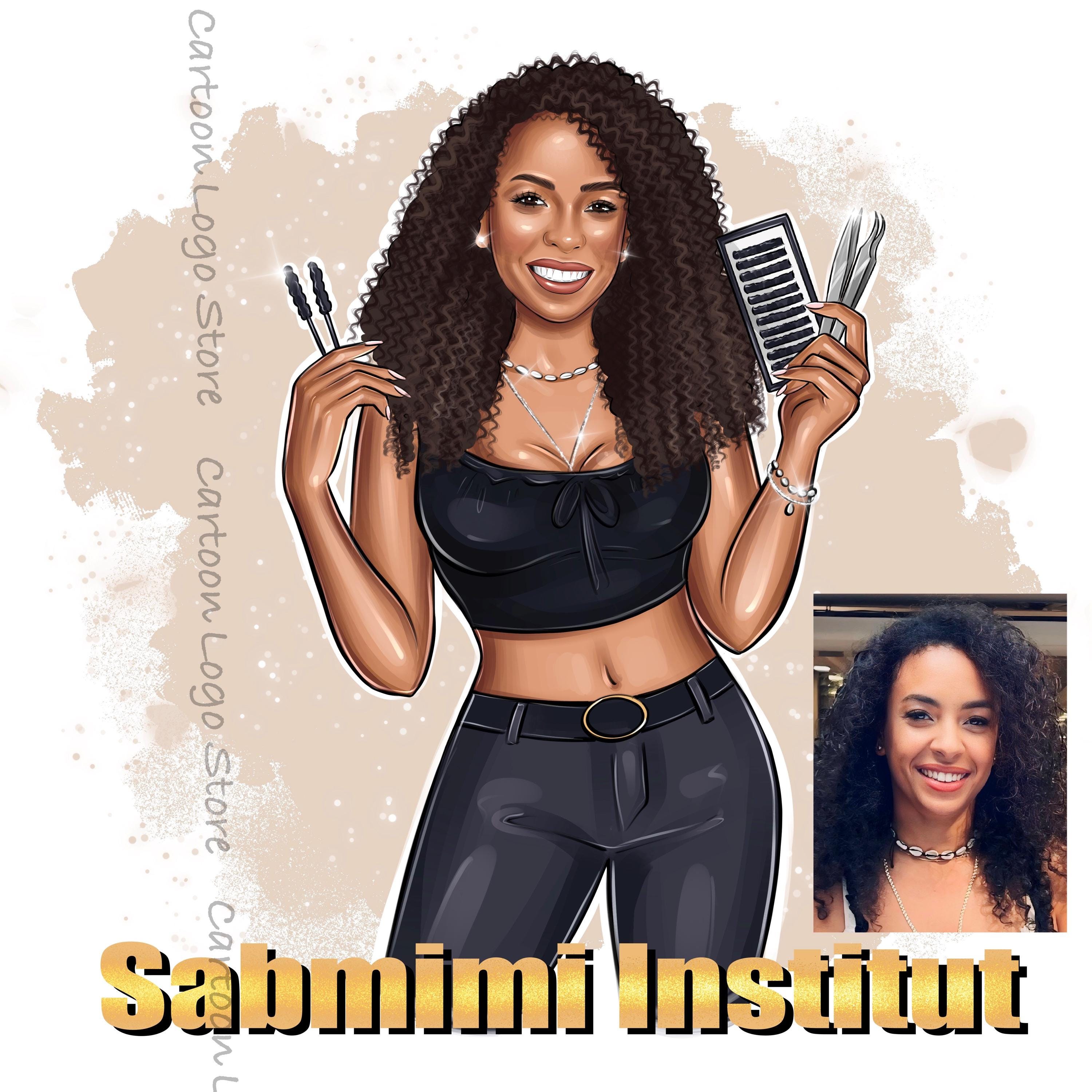 Hair Extensions Logo, Cartoon Logo Portrait, Hair Stylist Logo ...