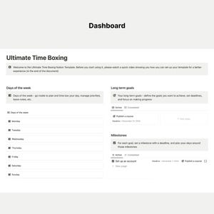 Notion Time Boxing (blocking) Template - Etsy