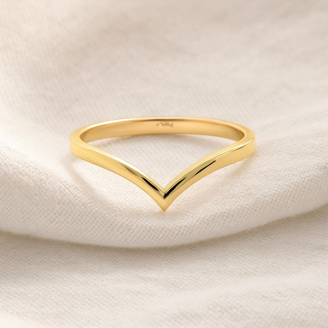 14k Curved Engagement Band | Real Gold Wedding Band | 1.6MM Curved ...
