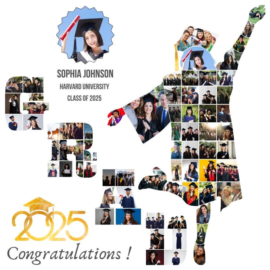 Graduation Photo Collage Templates: Canva Editable_sku_005 - Etsy