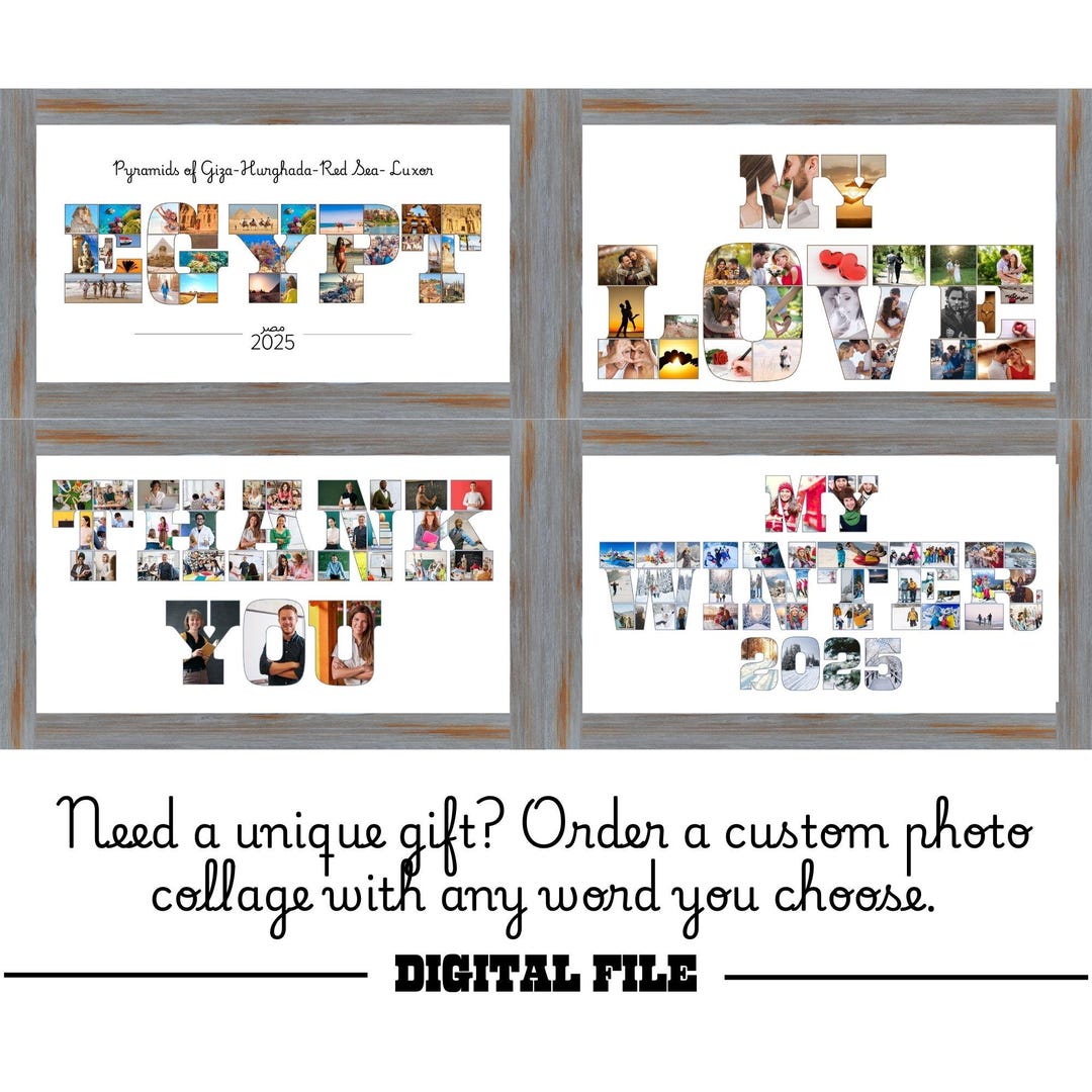 Custom Word Art | Personalized Photo Collage (digital File)_sku_025 - Etsy