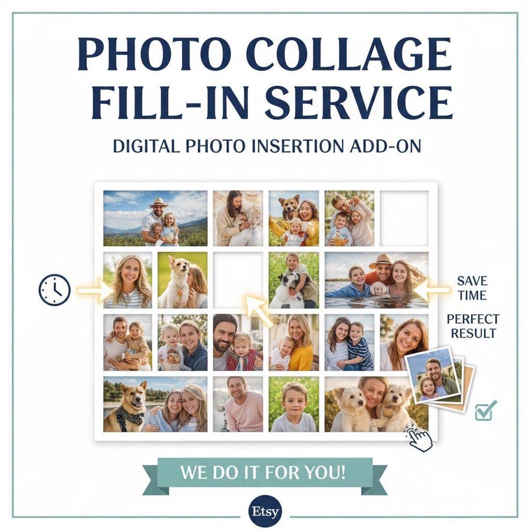 Photo Collage Fill-in Service | Digital Photo Insertion Add-on - Etsy