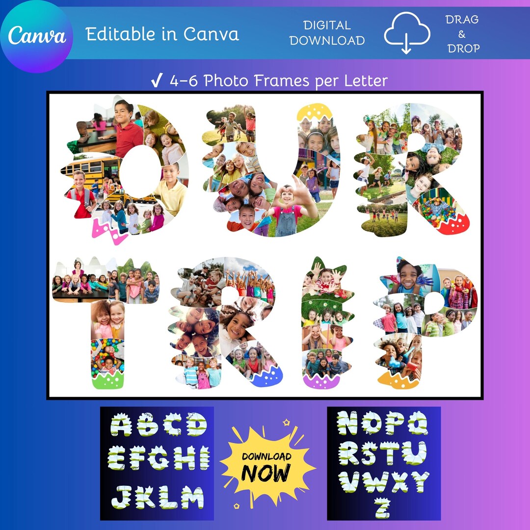 Editable Canva Alphabet | Create Custom Photo Letter Collages and ...