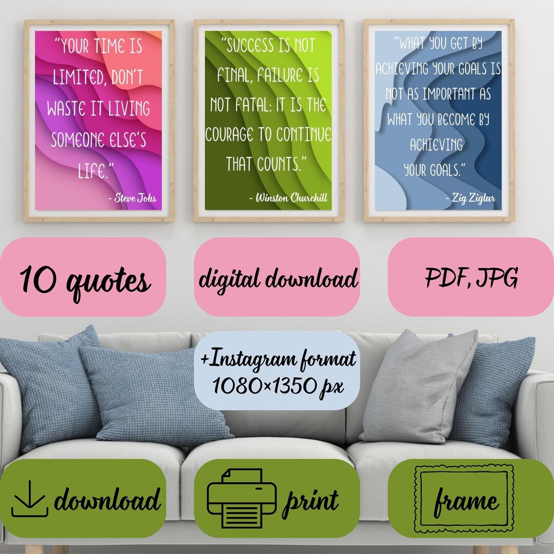 Motivational Prints: Quotes by Leaders. Wall Art Quote Digital Download ...
