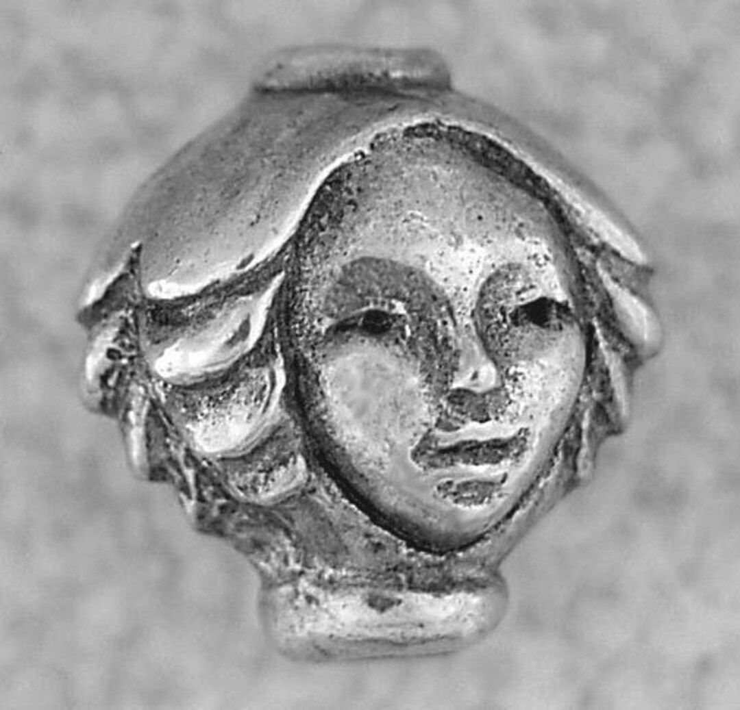 Green Girl Studios Pewter Dryad Head Bead - Etsy
