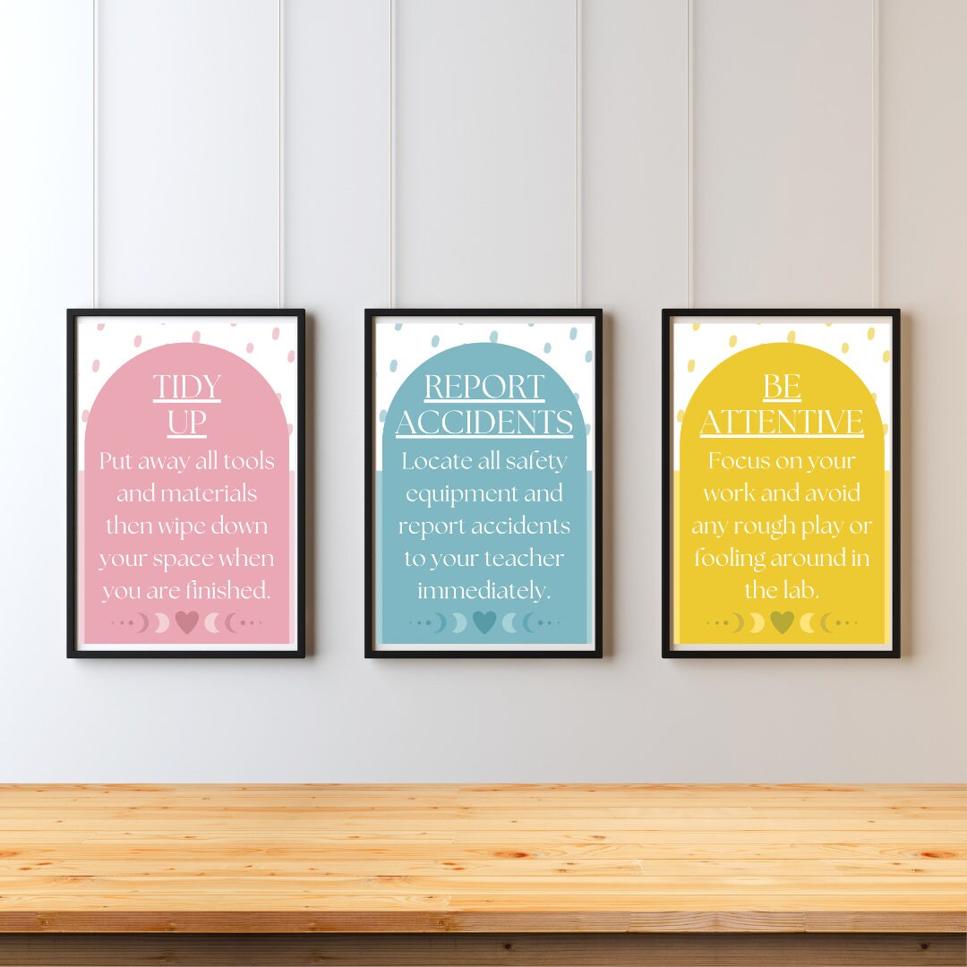 Lab Safety Posters - Boho - Etsy UK