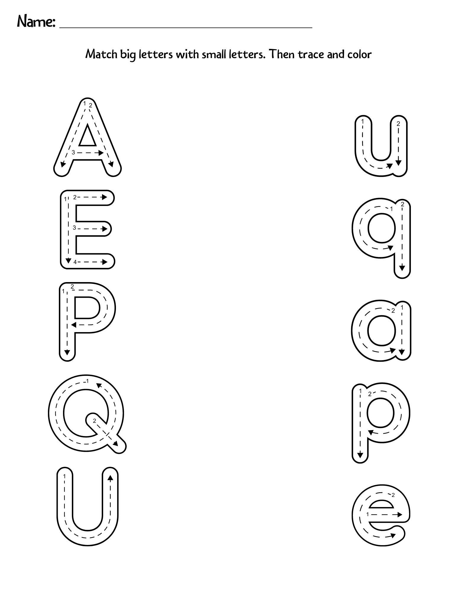 Printable 70 Pages Tracing Lines and Alphabet, Coloring and Matching ...