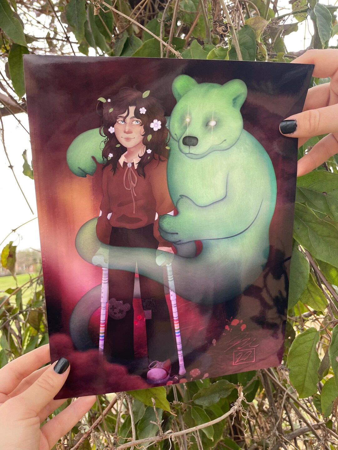 Camp Here & There Sydney Sargent X Bear Ghost Blasterpiece Fanart Painting Print - Etsy