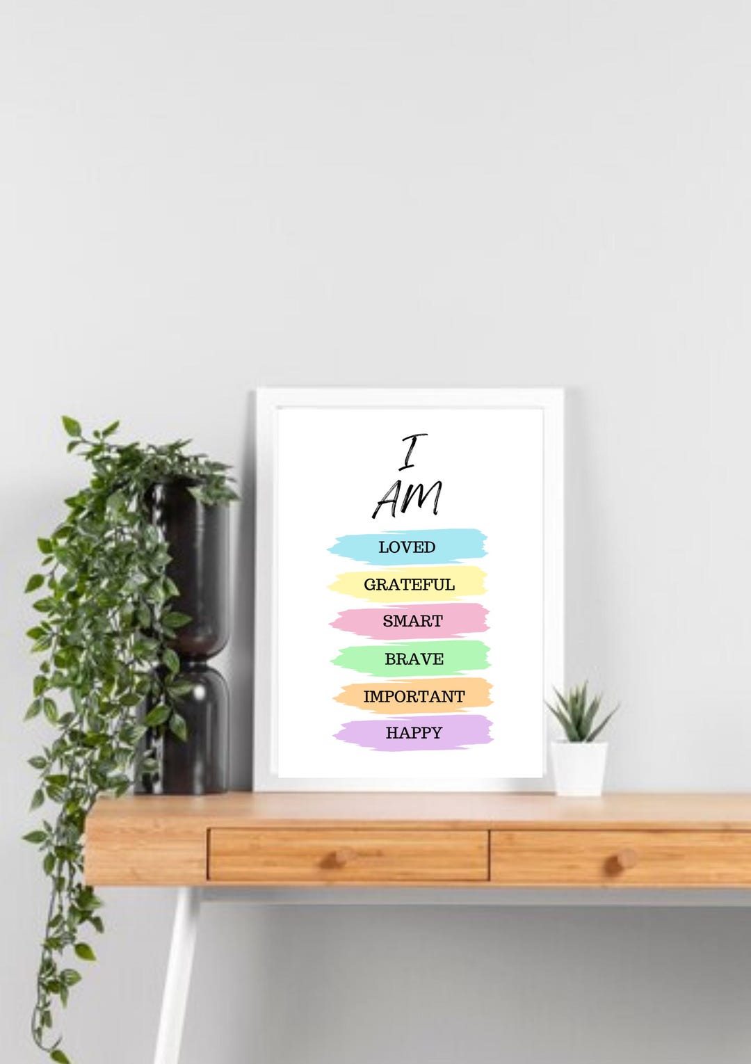 I Am Positive Affirmations for Kids Motivational Poster Positive Decor ...