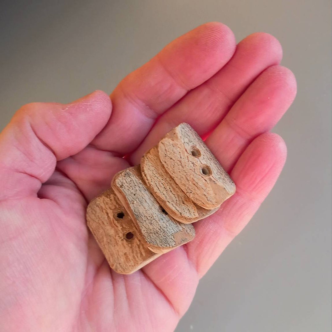 2 Handcarved Rustic Style Wooden Buttons - Etsy