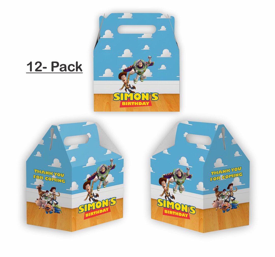 Gable Box Toy Story for Birthday Party Favors Gift, Pack of 12 - 4.4x4 ...