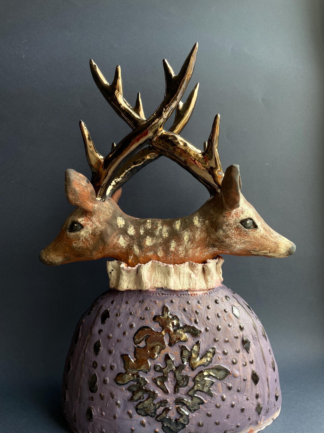 Deer Vase| Deer Ceramic| Unique Vase| Original Ceramic | Deer Flowers ...