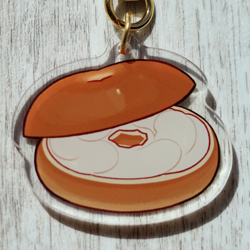 Bagel Keychain - Etsy