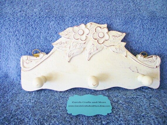 Vintage Floral Key Rack-white Wooden Antique Finish READY TO - Etsy