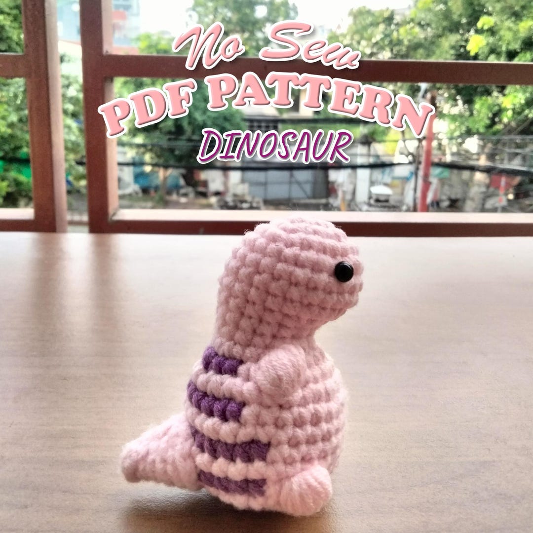 Pinky Dinosaur No Sew Crochet Pattern, Dinosaur Jurassic World No Sew ...