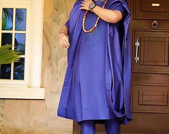 Navy Blue AGBADA, AGBADA for Men, African AGBADA, African Wedding Suit ...
