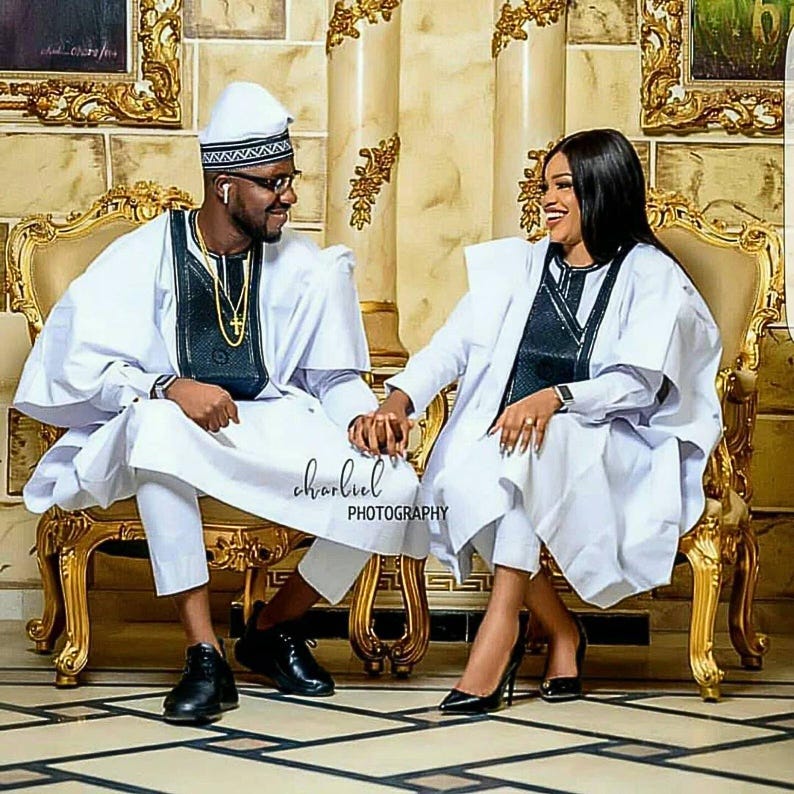 AGBADA for Two, African Agbada for Couples, African Wedding Suit ...