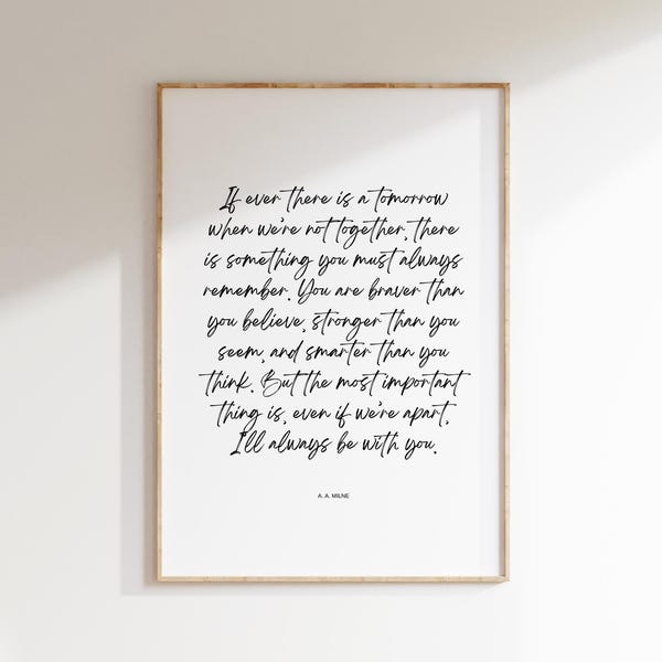 Aa Milne Quote Download - Etsy